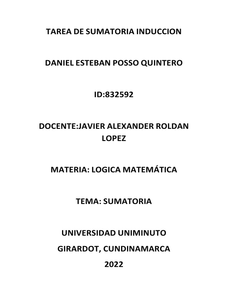 TAREA DE SUMATORIA INDUCCION-convertido-comprimido | PDF