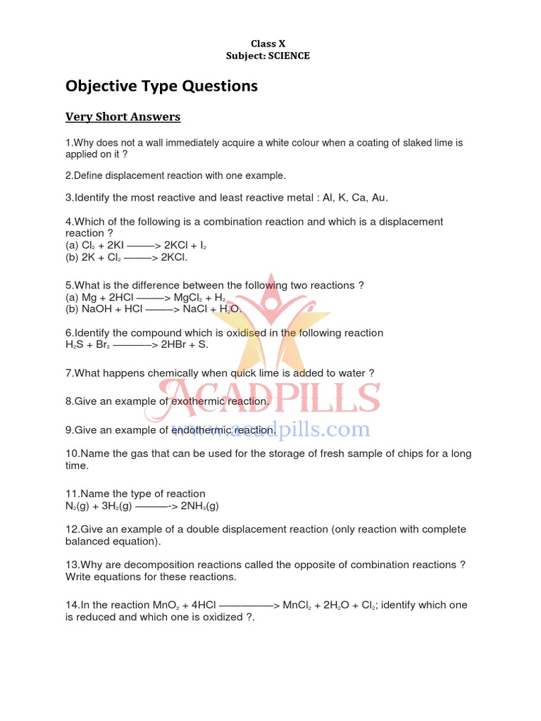 Chemistry Most Important Questions | PDF | Oxide | Ionic Bonding
