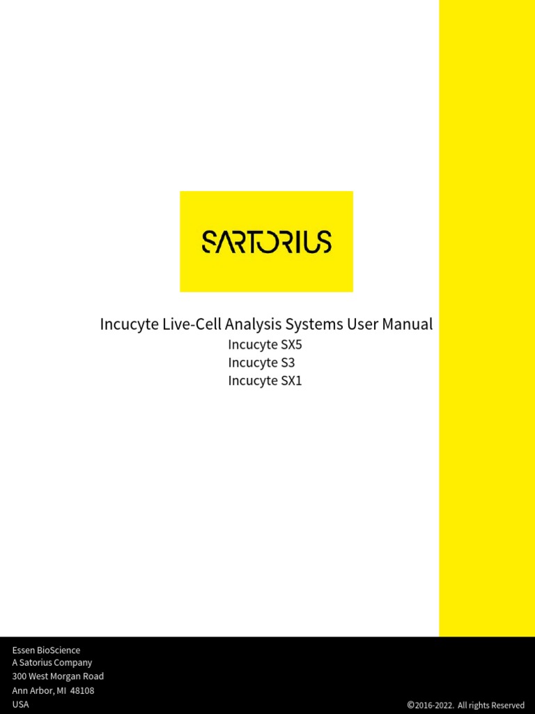 Incucyte Live Cell Analysis Systems User Manual en L 8000-04-1 Data ...