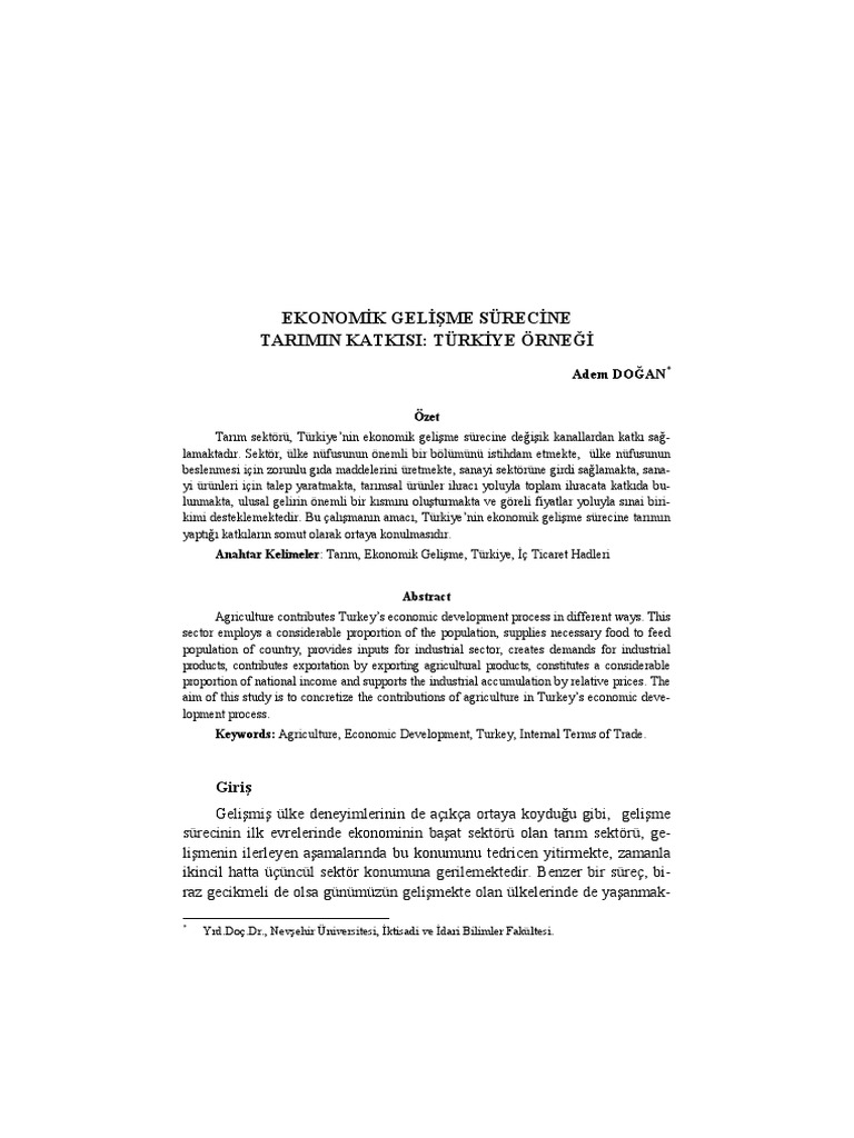 Ekonom - K Gel - Me S - Rec - Ne Tarimin Katkisi - T - RK - Ye - Rne - (#302595) - 289257 | PDF