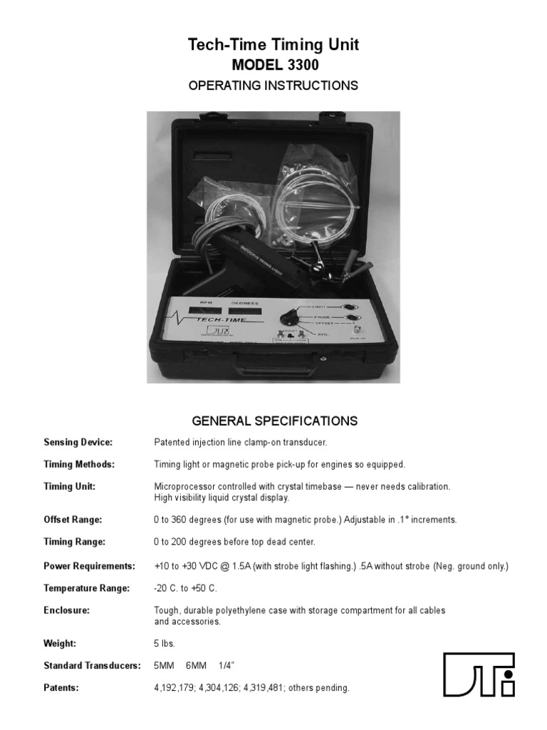 3300 S Tech Time Timing Unit Operating Instructions Tiempo Diesel | PDF ...