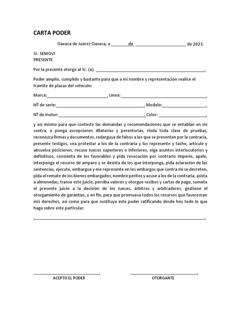 CARTA PODER | PDF