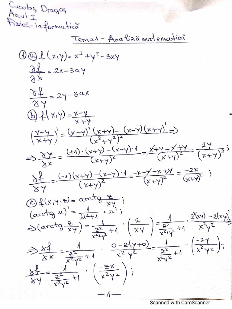 Analiza Matematica - Tema 1 | PDF