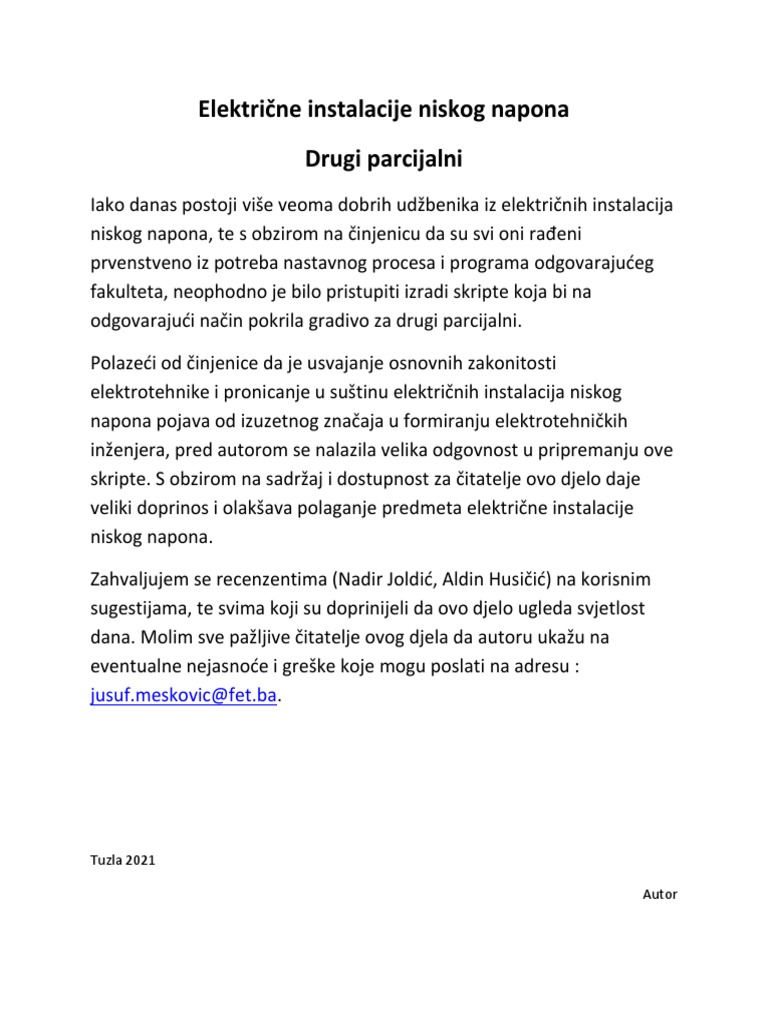Skripta Instalacije II Parcijalni | PDF