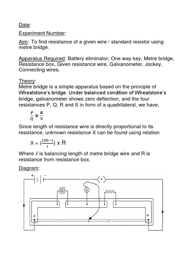 Metre Bridge Resistance | PDF