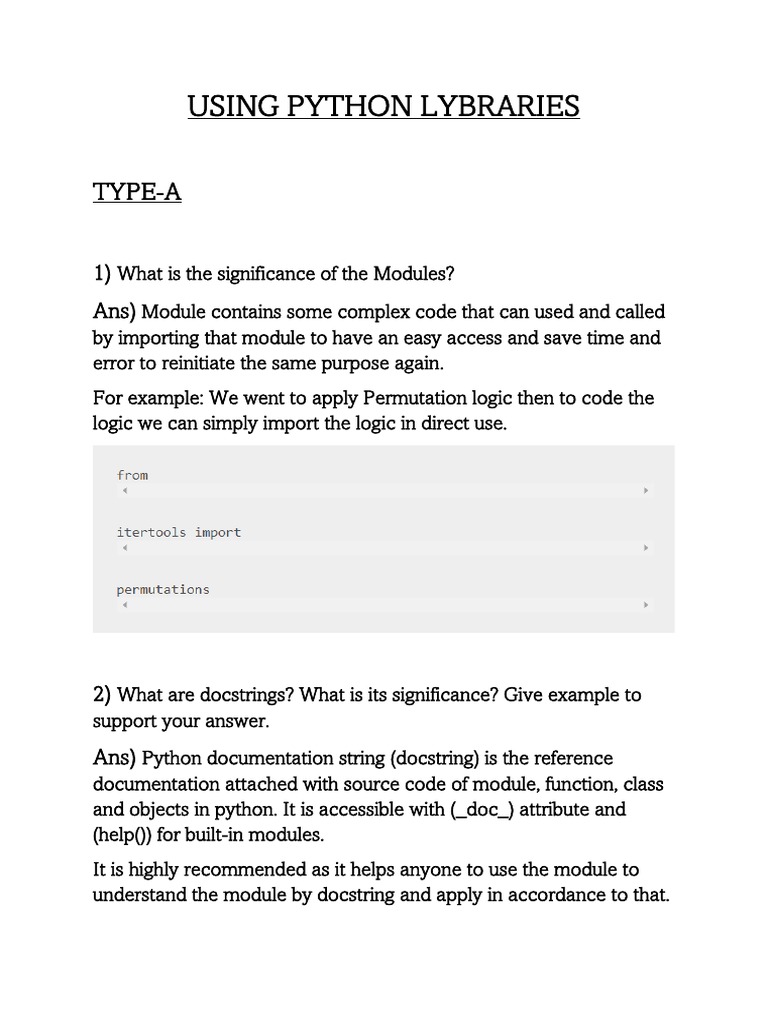 Using Python Libraries Pdf Python Programming Language Subroutine