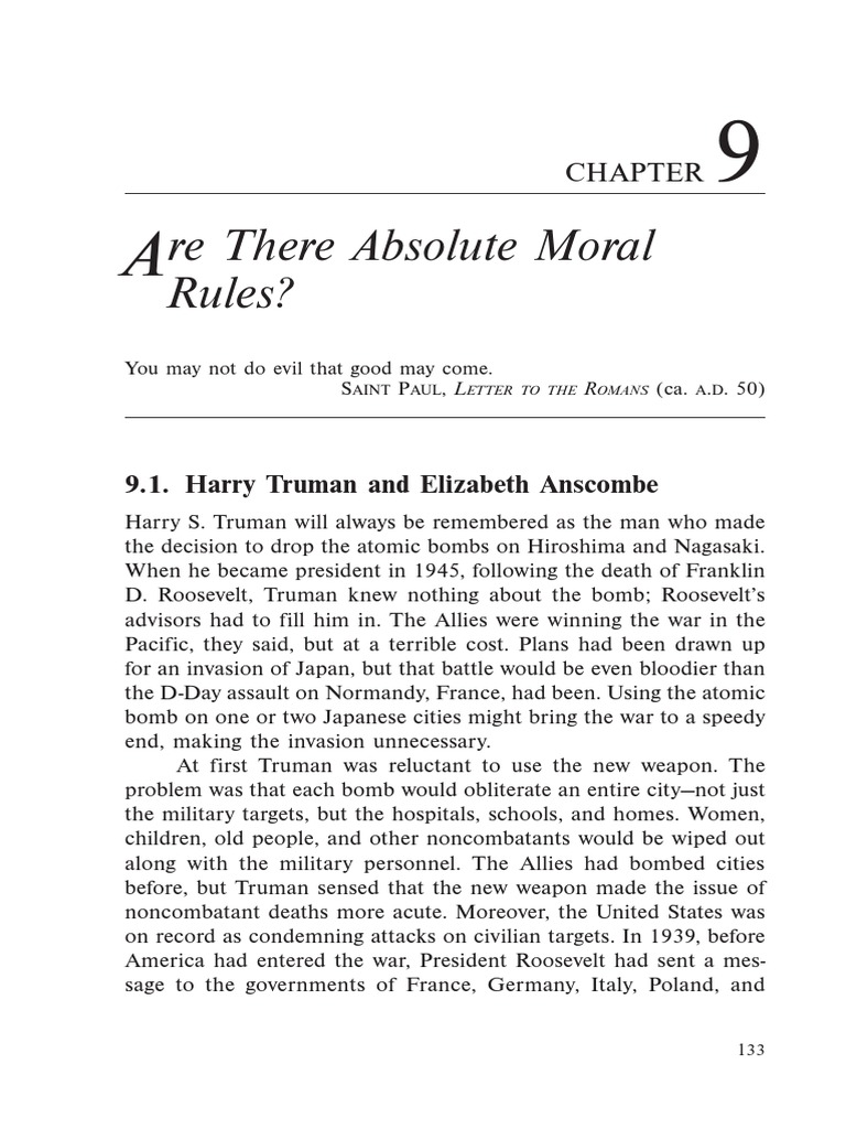 Absolute Moral Rules and Just War Ethics | PDF | Immanuel Kant | Reason