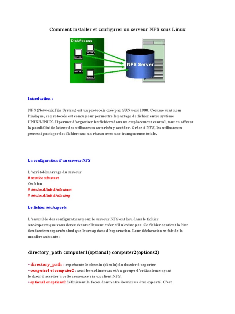 PARTIE 2 Comment Installer Et Configurer Un Serveur NFS Sous Linux | PDF