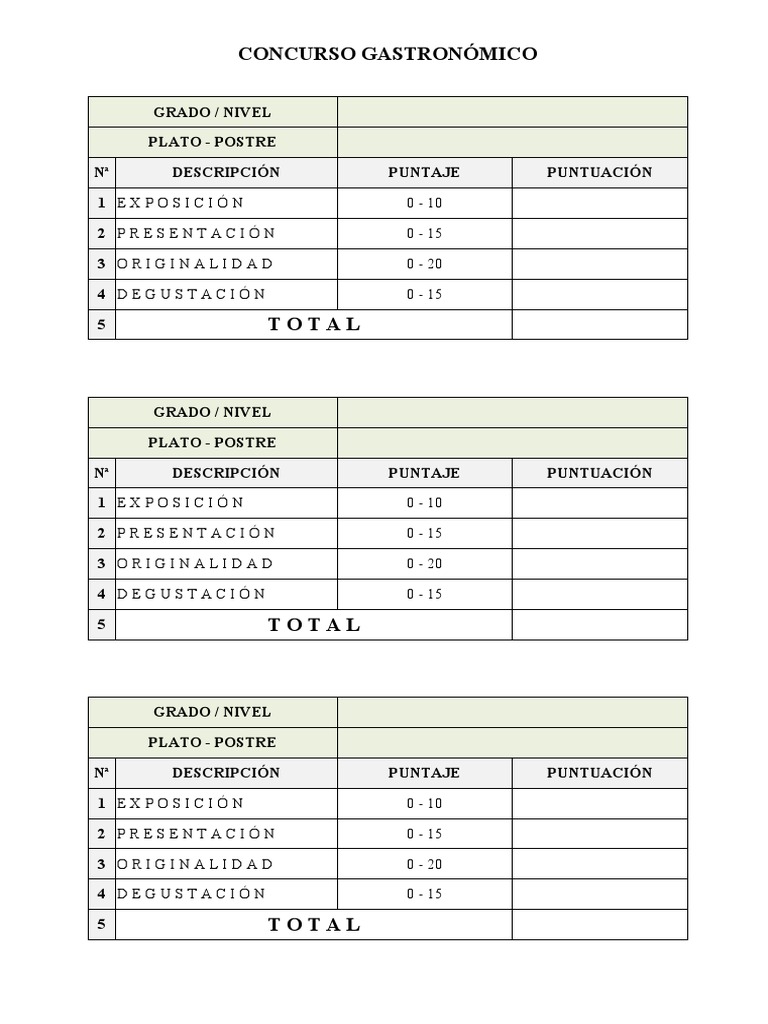 Concurso Gastronomico | PDF | Postres | Platos con carne