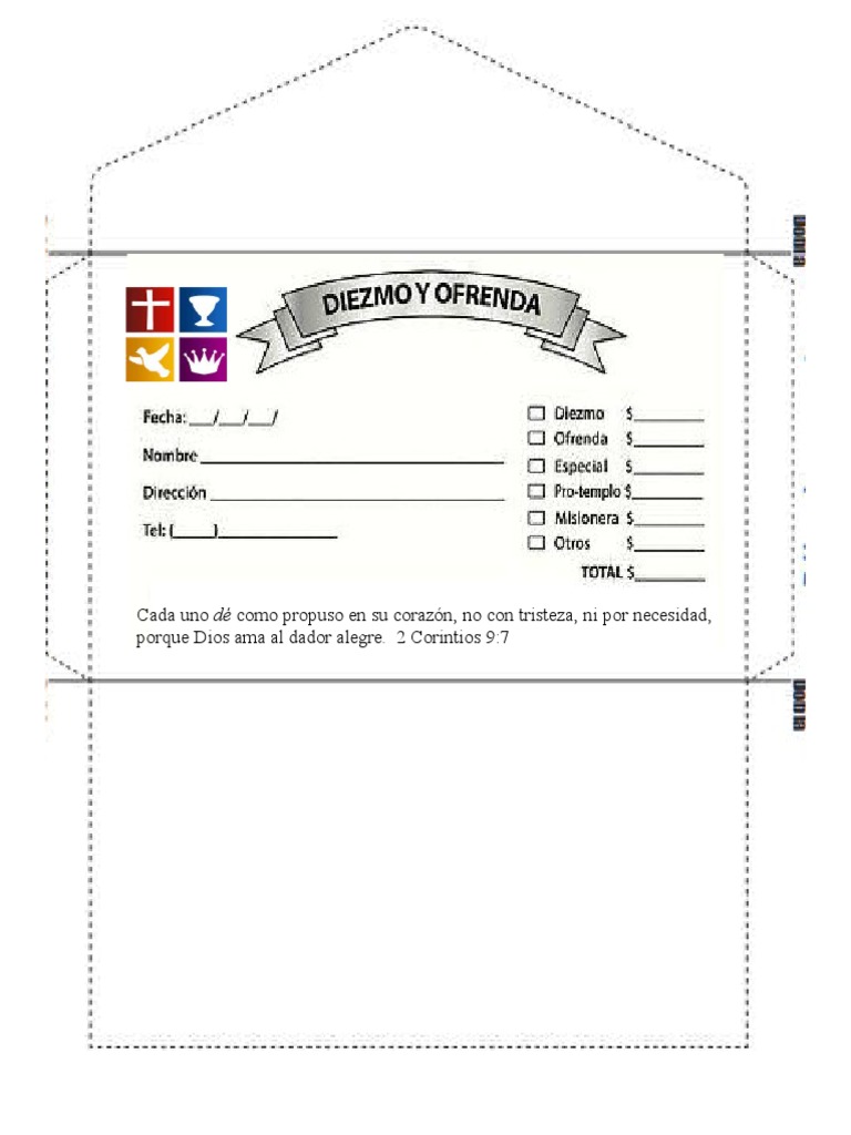Formato Sobre de Diezmo | PDF