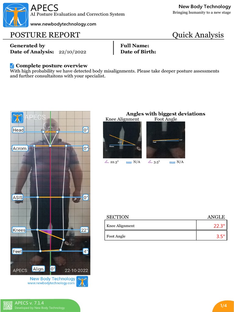Posture Report | Download Free PDF | Pelvis | Musculoskeletal System