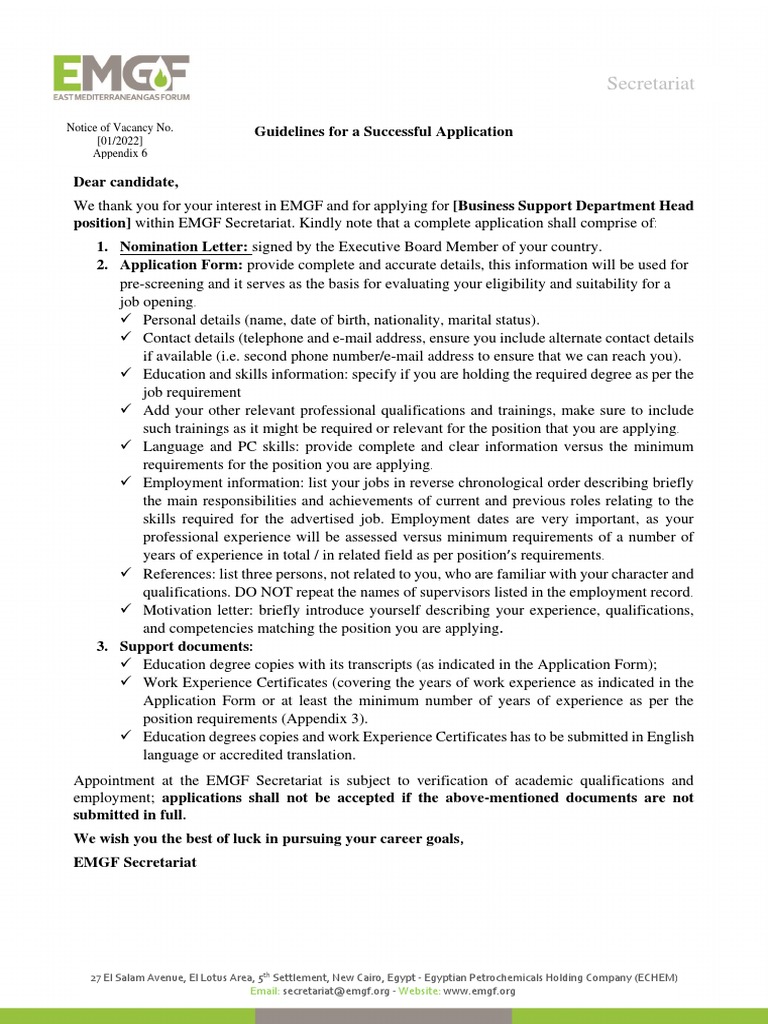 App-6 - Guidelines For A Successful Application | PDF | Email Address ...