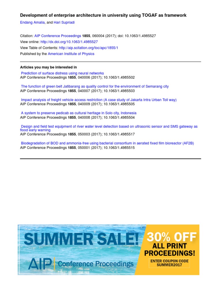 Development of Enterprise Architecture in University Using TOGAF As ...