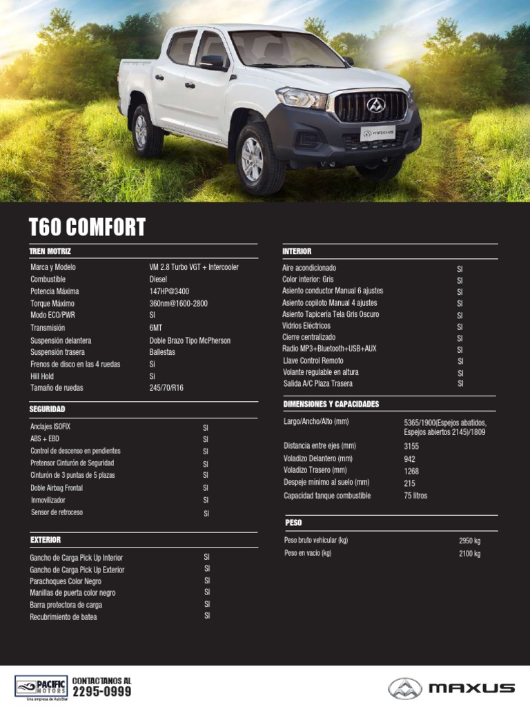 FT MAXUS T60 COMFORT - 2 2 4 - Compressed | PDF | Transporte privado | Tecnologías automotrices
