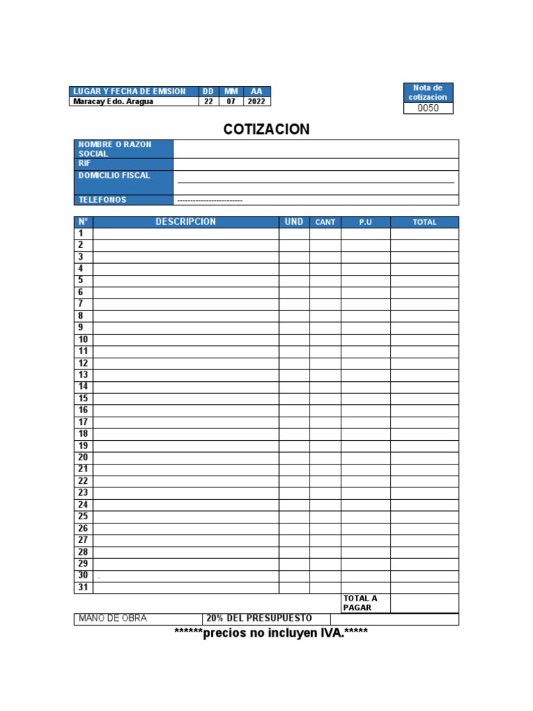 Formato de Cotizacion | PDF