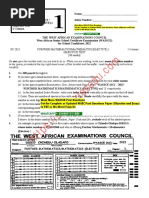Waec Wassce Core General Mathematics Maths Nov Dec Past Questions | PDF