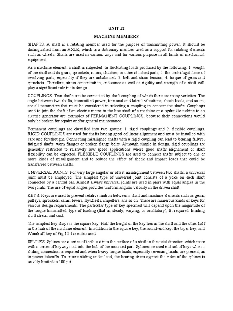UNIT 12, English | Download Free PDF | Axle | Mechanical Engineering