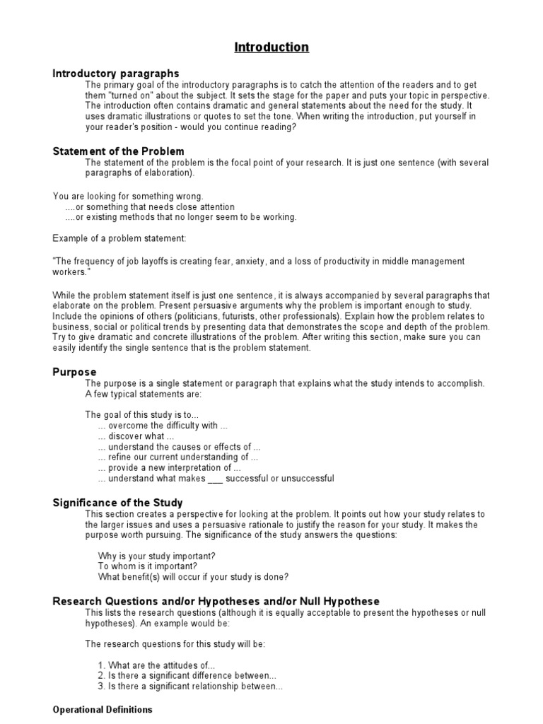 Writing The Introduction | PDF | Hypothesis | Psychological Concepts