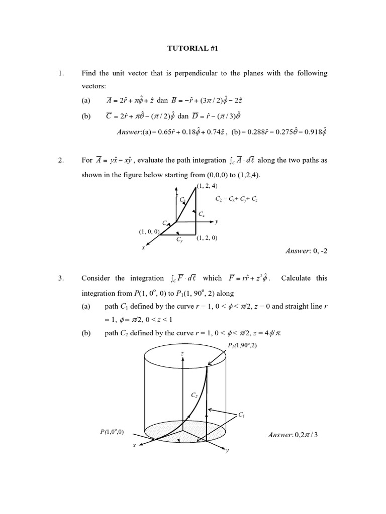 Tutorial#1 | PDF | Integral | Mathematical Concepts