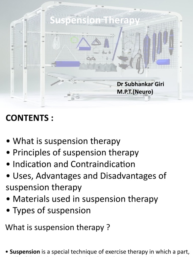 Suspension Therapy: Principles, Types, Uses, and Benefits | PDF | Rope ...
