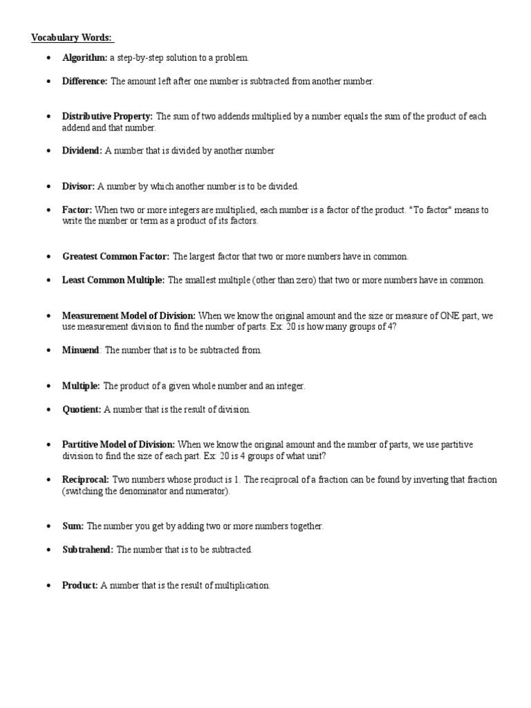 Unit 1 Vocab | PDF