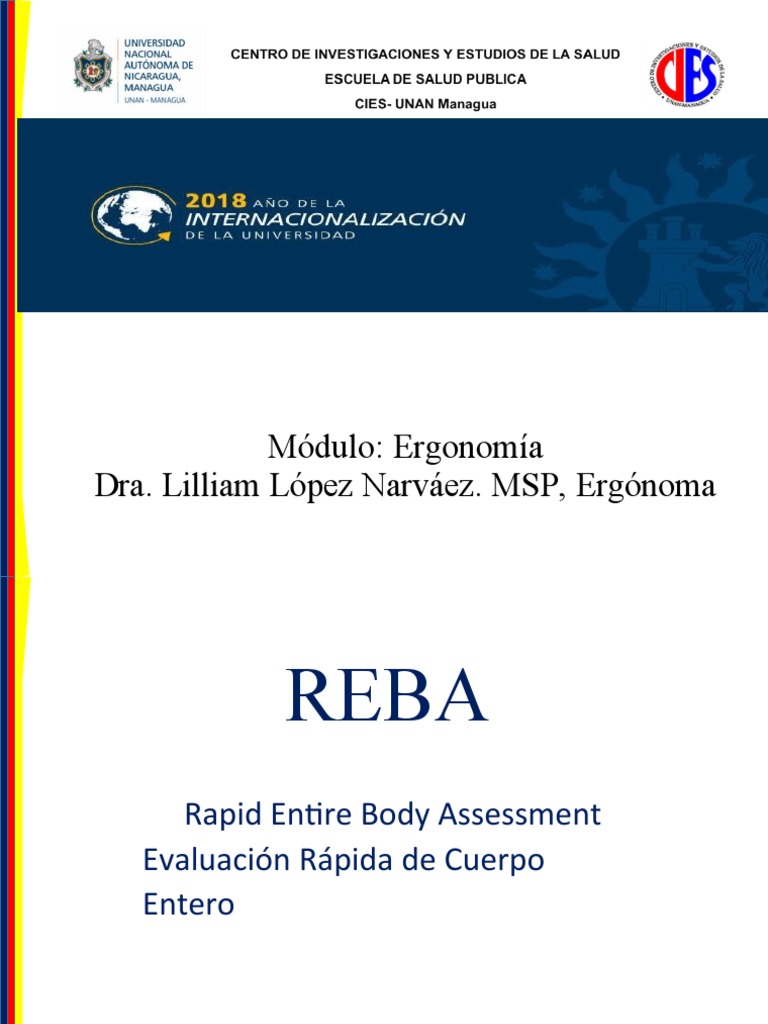 Evaluación ergonómica del método REBA (Rapid Entire Body Assessment ...
