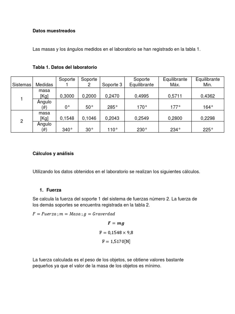Informe 2 - Fisca | PDF | Medición | Álgebra
