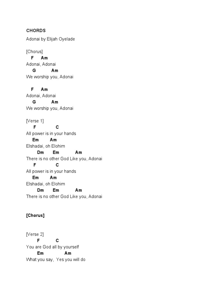 Chords Adonai | PDF
