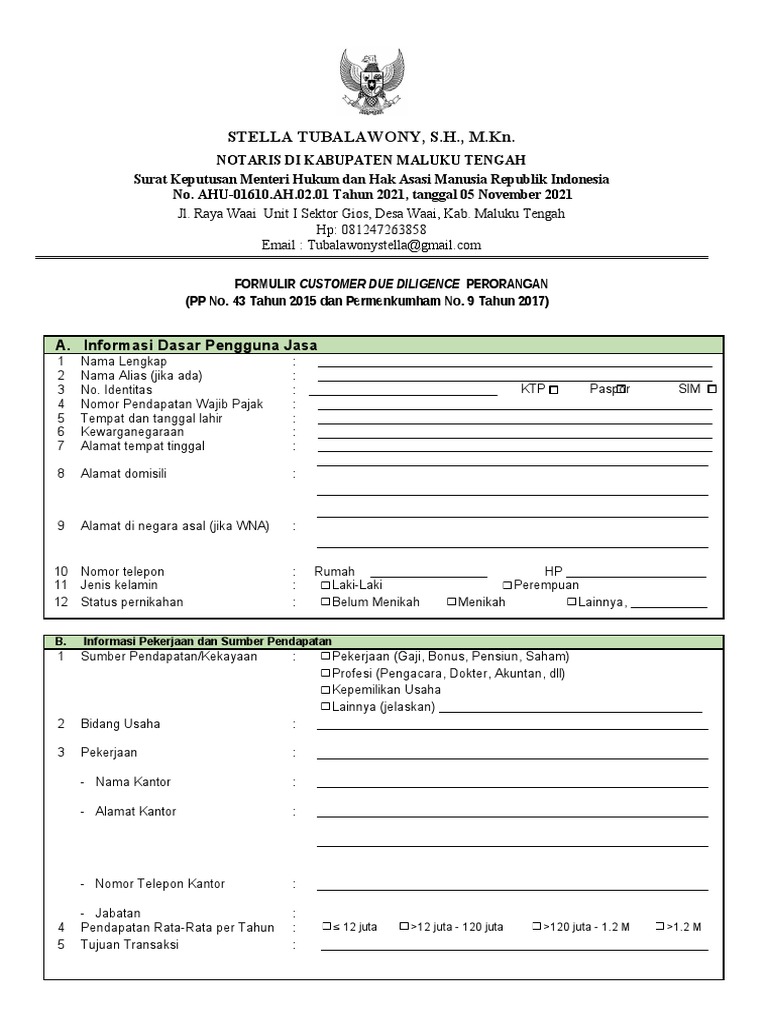 Form CDD Dan EDD-ST | PDF