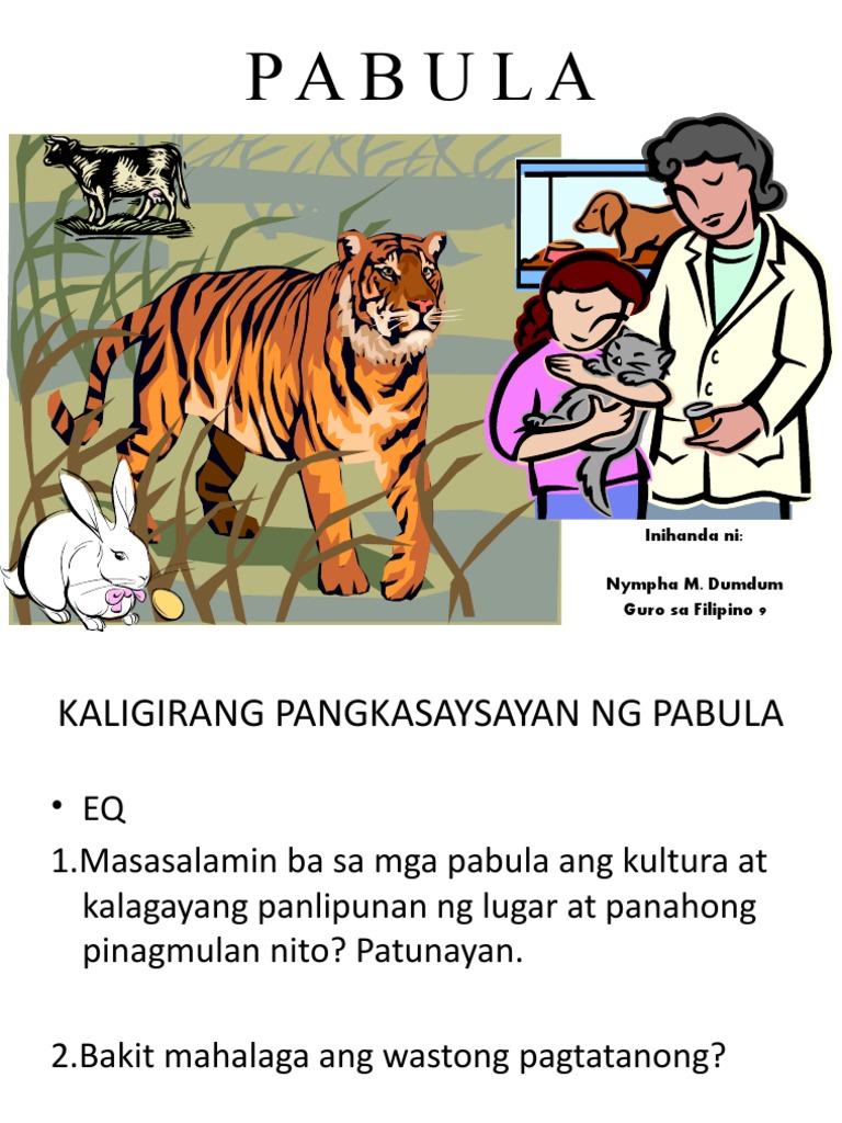 9 Kaligirang Pagkasaysayan NG Pabula | PDF