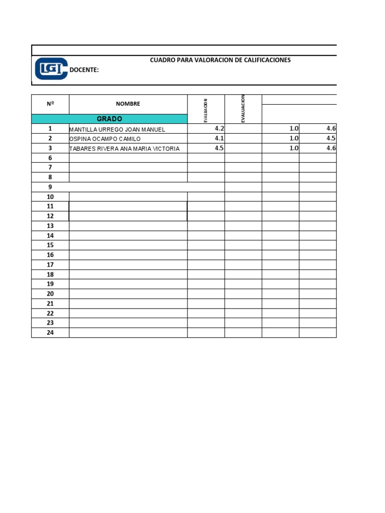 Calificaciones Lina Paz-2 | PDF