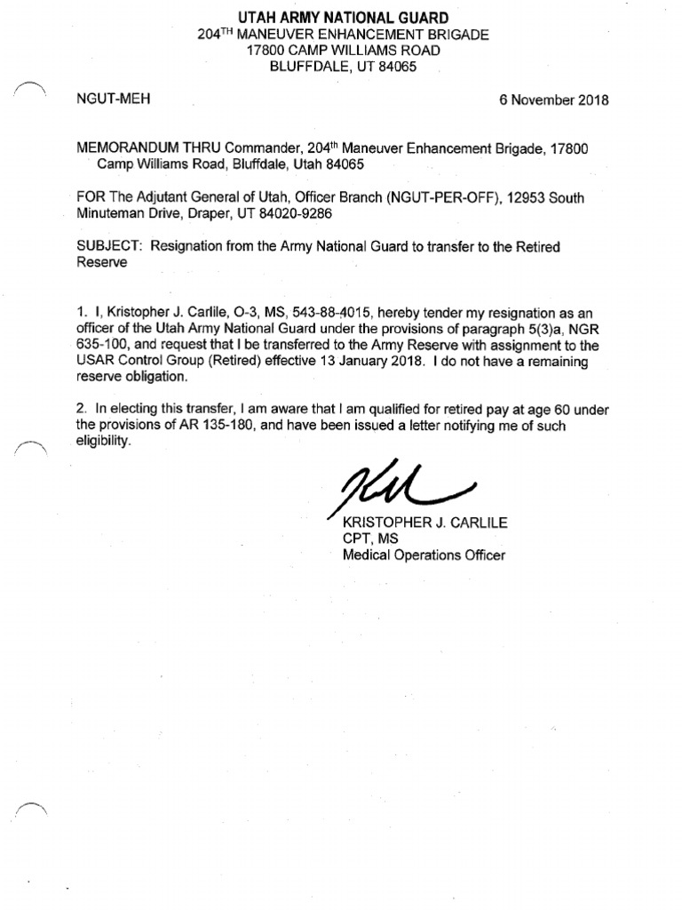 Retirement Letter Signed | PDF