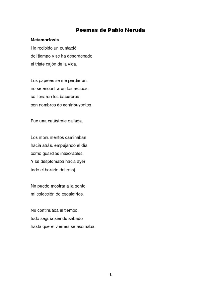Poemas de Pablo Neruda | PDF