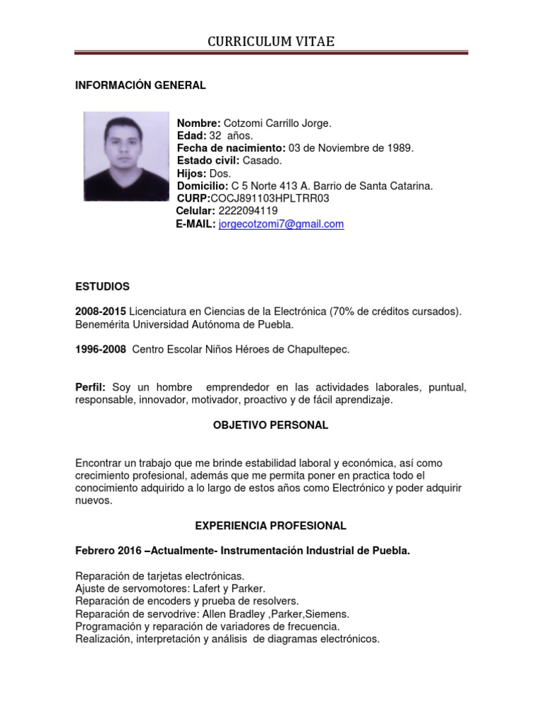 CV - Jorge - Cotzomi | PDF