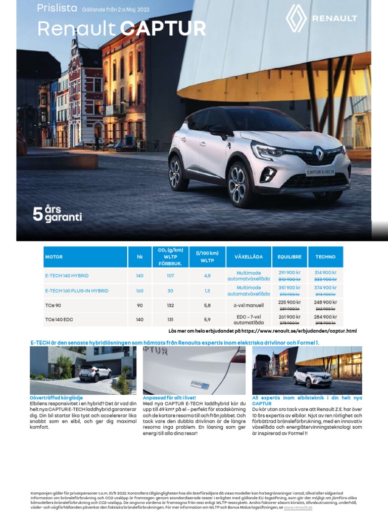 Renault Captur Prislista | PDF