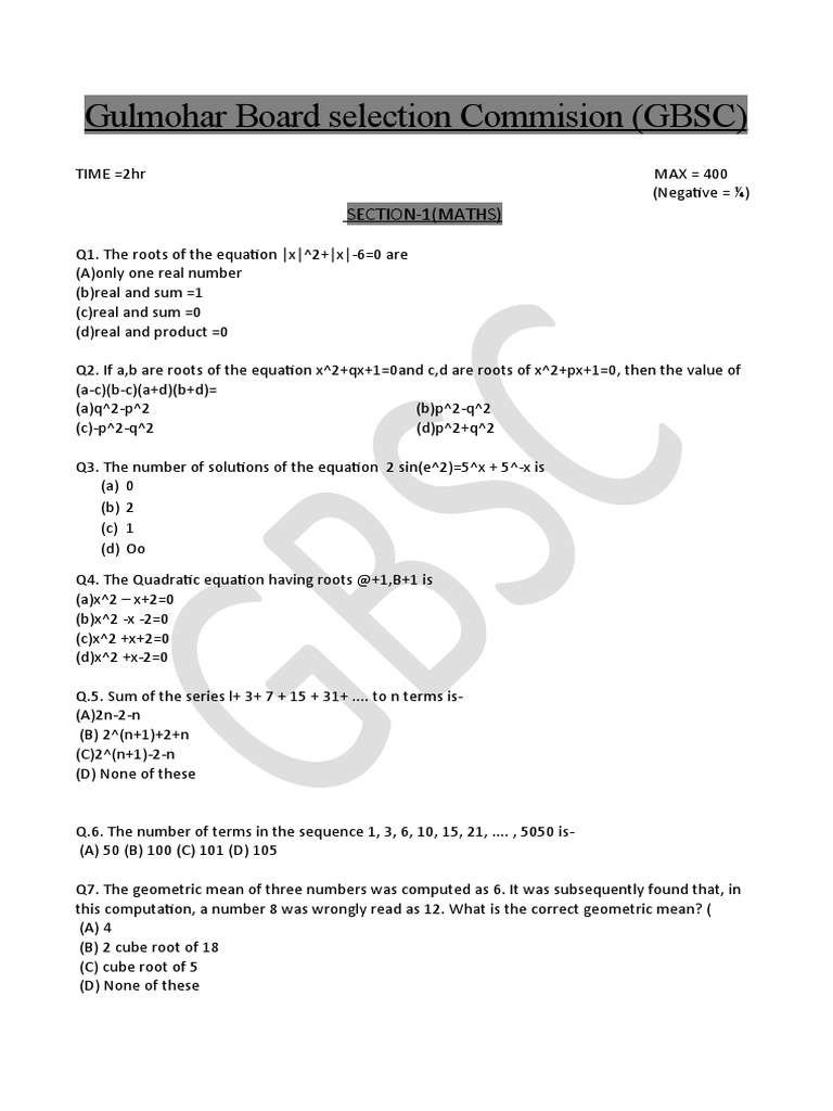 Gulmohar Board Selection Commision FINAL TEST | PDF | Atoms | Isotope