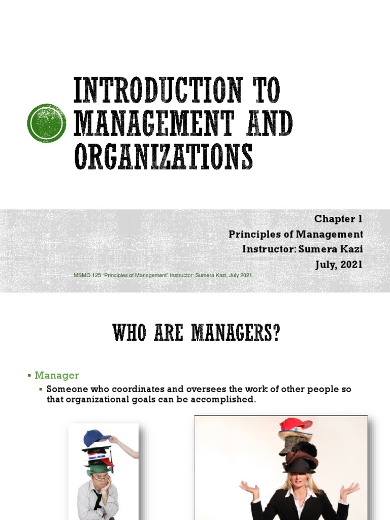 Chapter 1 Introduction To Management Organization | PDF