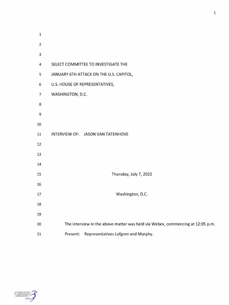 Jason Van Tatenhove Transcript July 7 | PDF