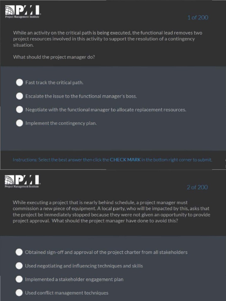 Pmi 200 Questions Answers | PDF