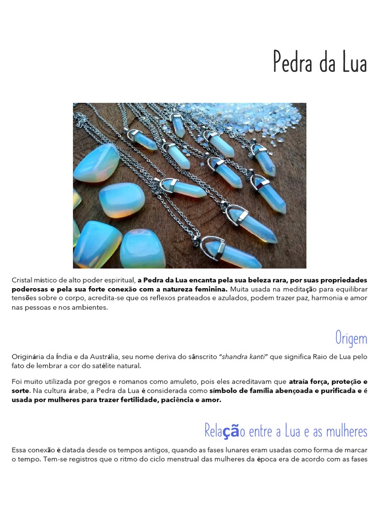 Propriedades e Significado da Pedra da Lua | PDF | Chacra | Corpo humano