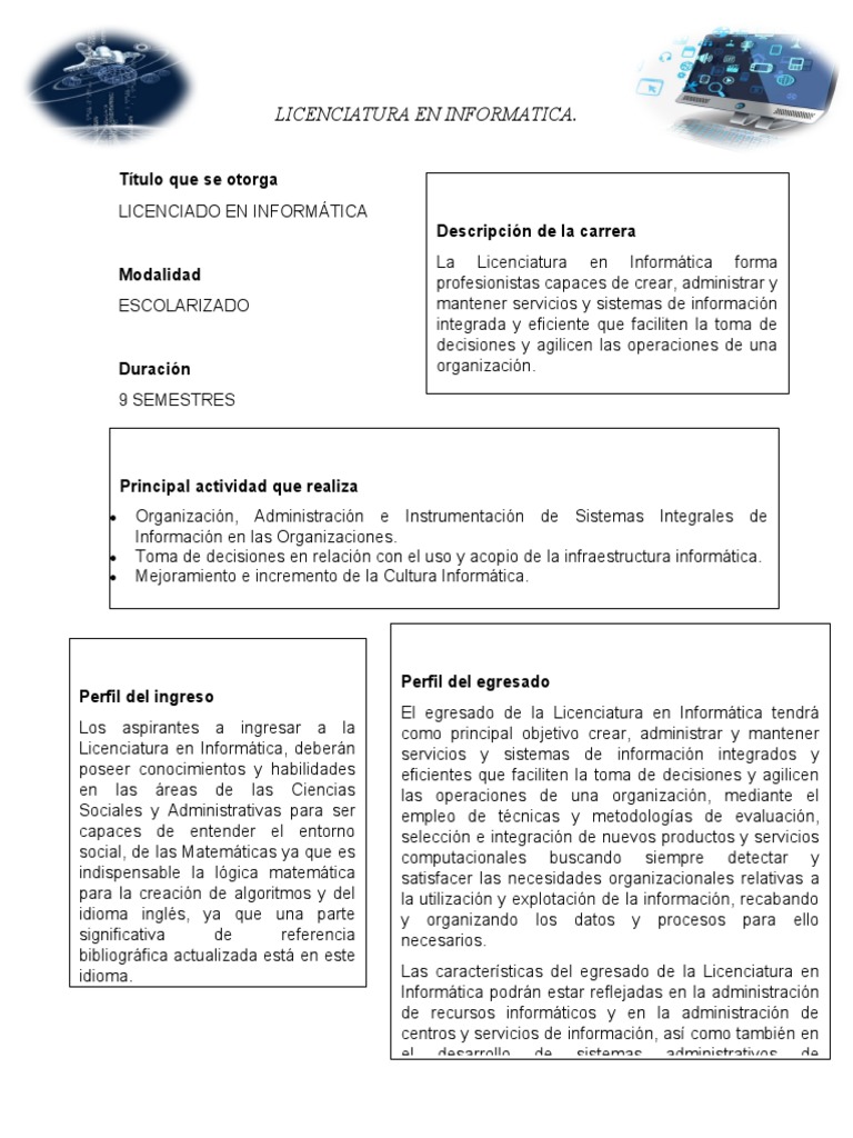 Licenciatura en Informatica | PDF | Ciencias de la Computación | Informática