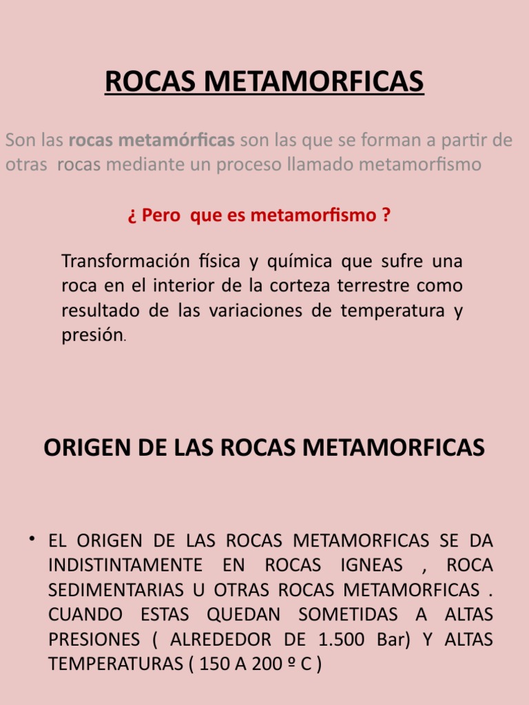 ROCAS METAMORFICAS Presentacion | PDF