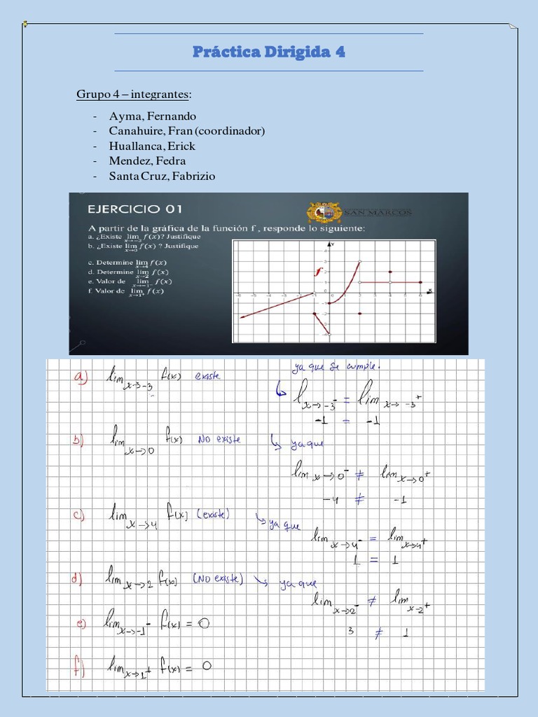 Práctica Dirigida 4 - Cálculo | PDF