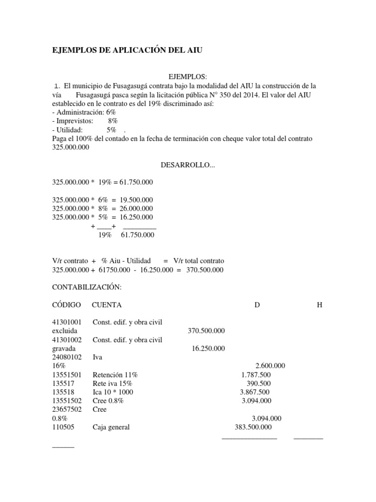Ejemplos de Aplicación Del Aiu | PDF