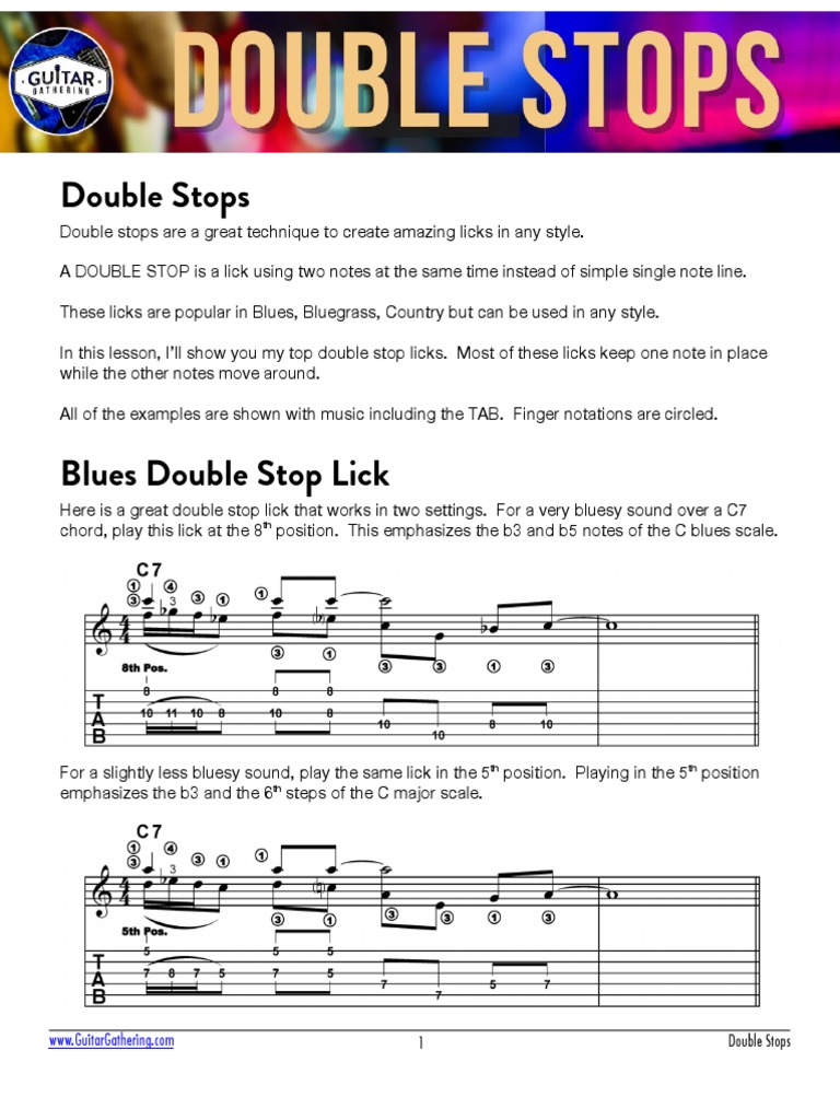 Double Stops Estudo para Violão e Guitarra | PDF | Scale (Music) | Chord (Music)