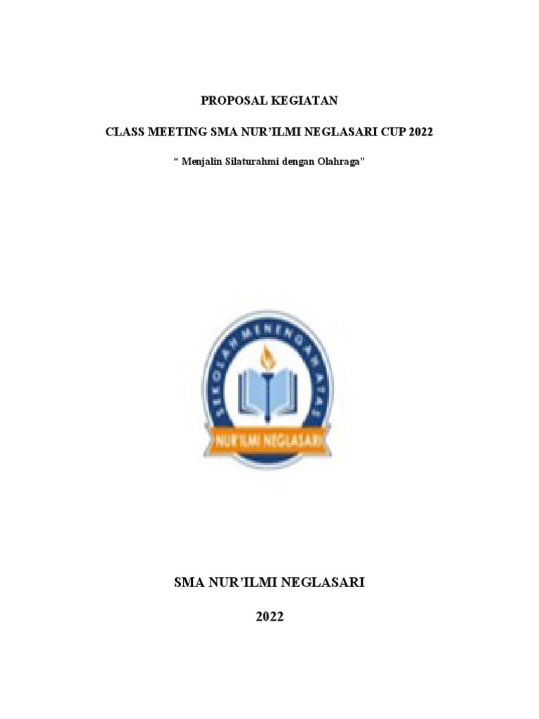 Proposal Kegiatan Class Meeting Cup 22 | PDF