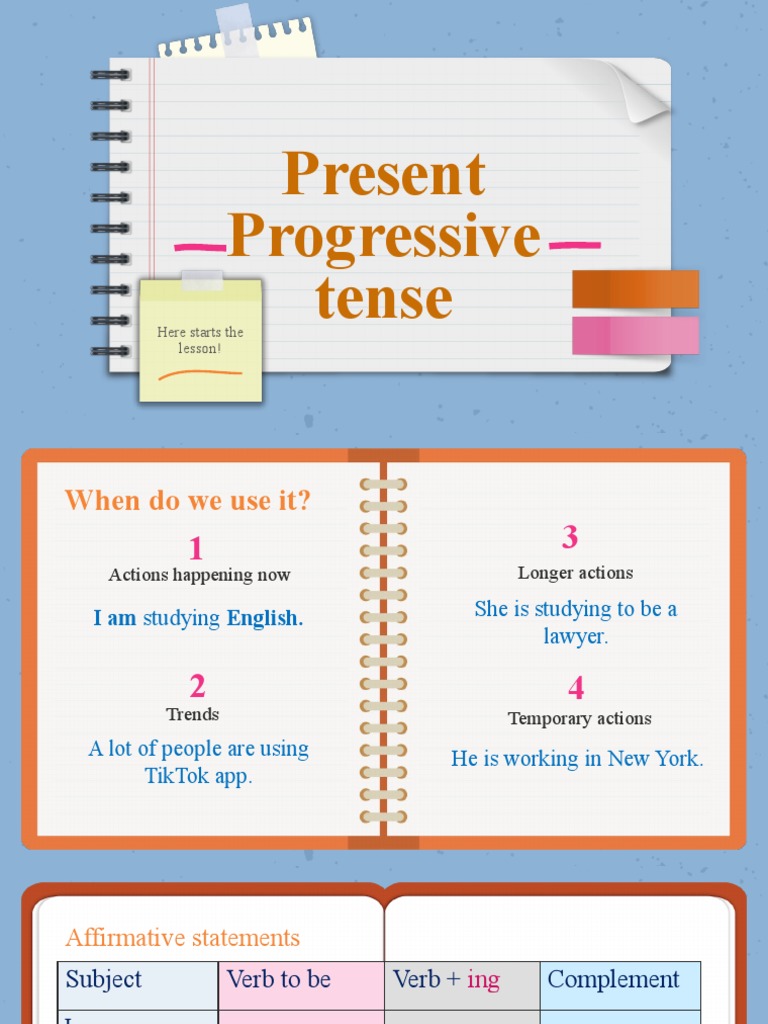 Present Progressive Tense | PDF