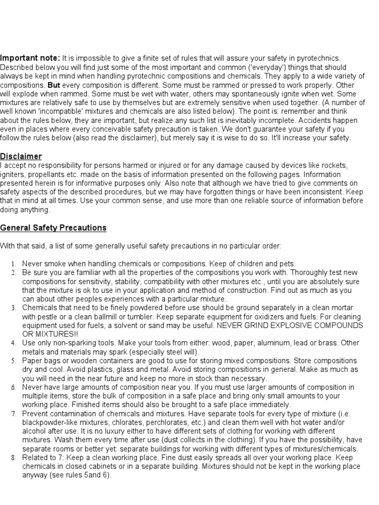 Pyro Formulas | PDF | Rocket Propellant | Gunpowder