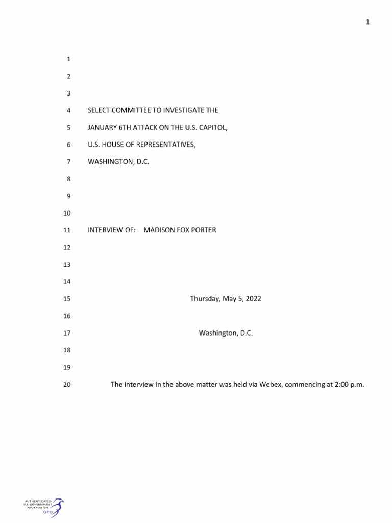 Madison Fox Porter Transcript | PDF