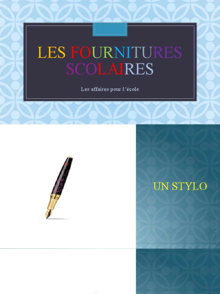 Presentation Fournitures Scolaires | PDF